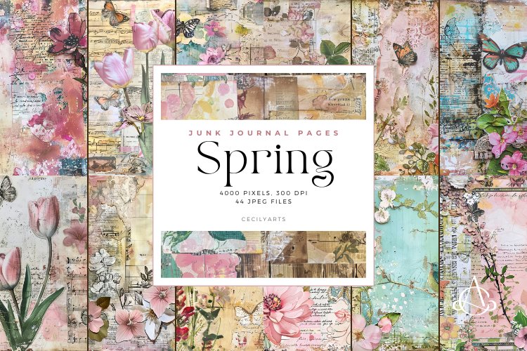 Spring Junk Journal Pages Bundle