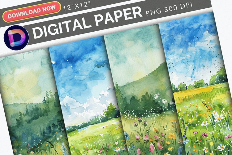 Spring Meadow Digital Paper