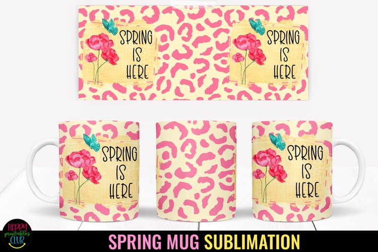 Spring Mug Wrap Sublimation I Spring Mugs Sublimation PNG