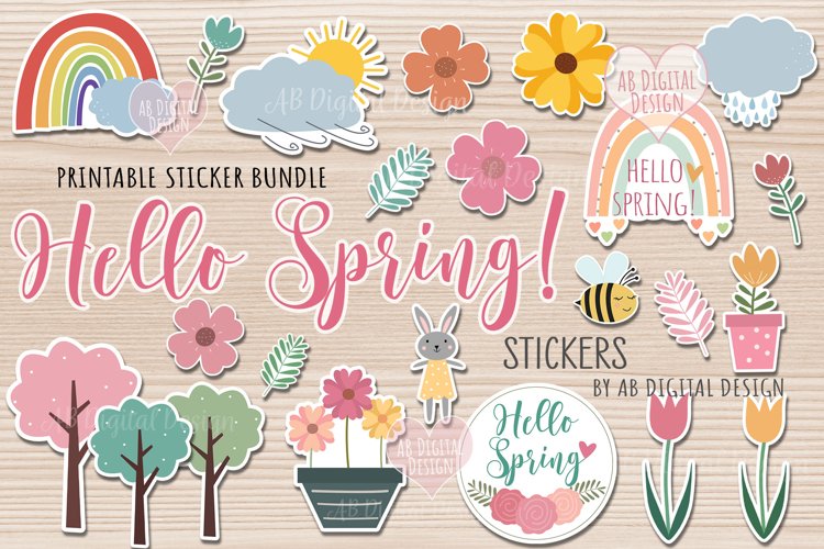 Spring Garden & Flowers Printable Sticker Bundle