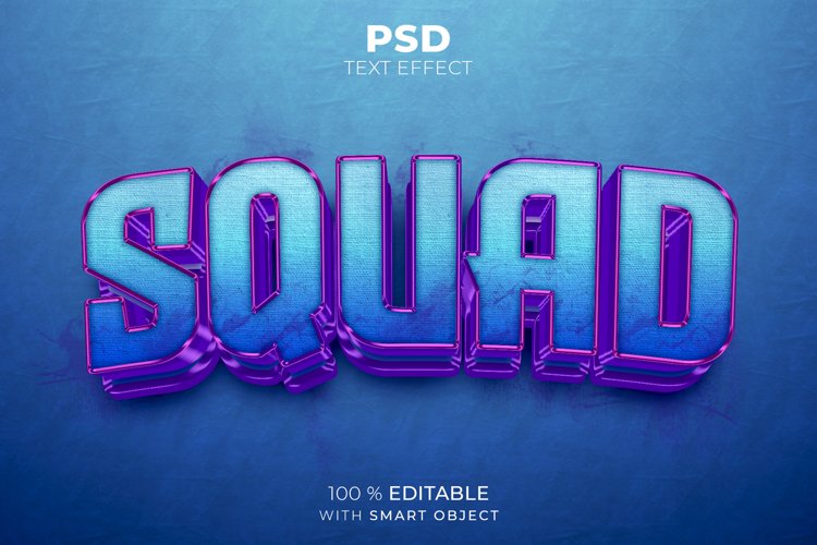 Squad 3D editable text effect