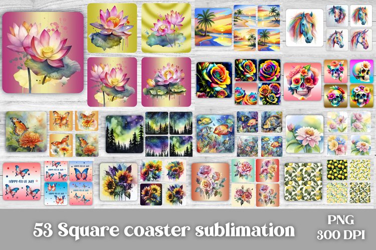 Square coaster sublimation bundle