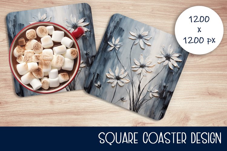 Square coasters | winter flowers (2940392)
