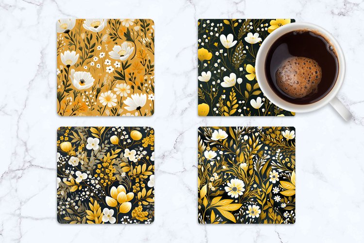 Botanical Flowers Square Coasters | Square Coaster
