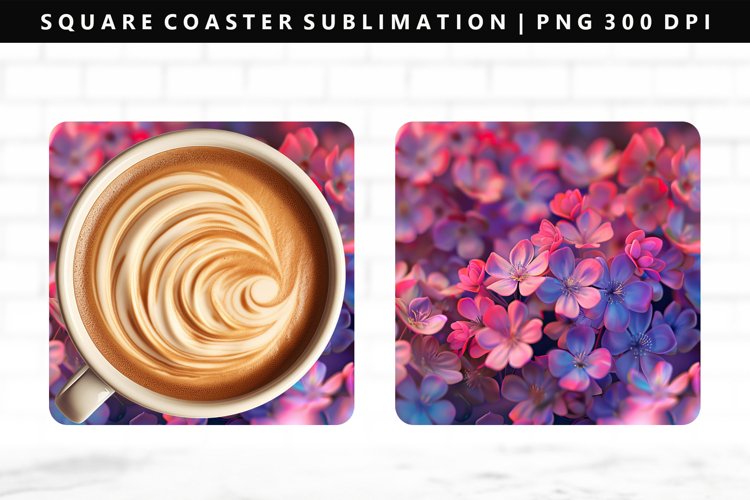 Flower Square Coaster Design | Square Coaster PNG (5168812)