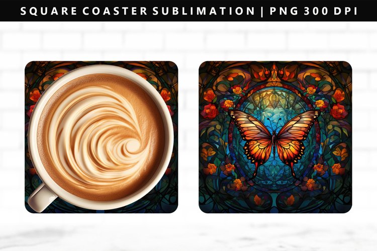 Butterfly Square Coaster Design | Square Coaster (2922653)