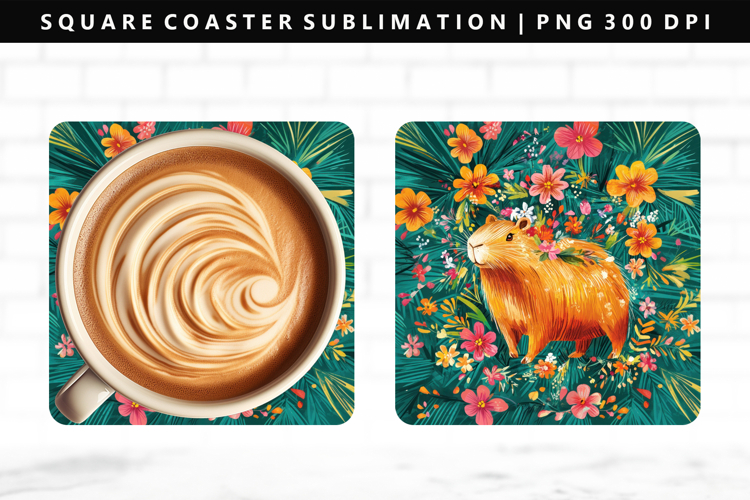 Capybara Square Coaster Design | Square Coaster (5612862)