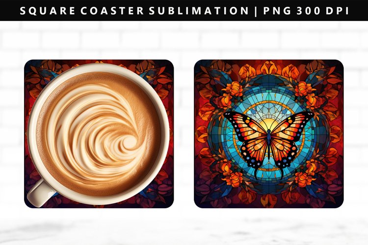 Butterfly Square Coaster Design | Square Coaster (2922655)
