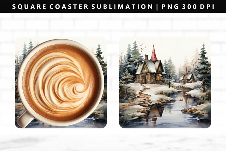 Landscape Square Coaster Design | Square Coaster (2942141)