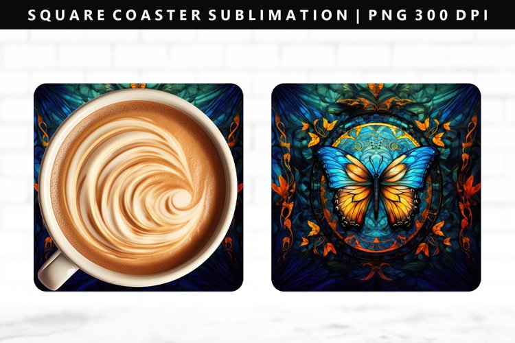Butterfly Square Coaster Design | Square Coaster (2922664)