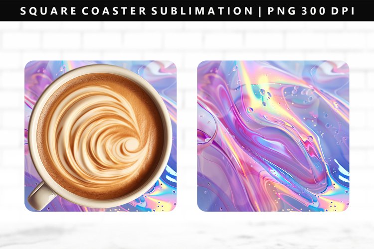 Iridescent Square Coaster Design | Square Coaster (5191980)