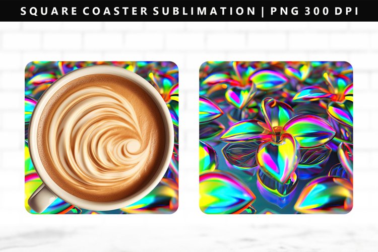 Flower Square Coaster Design | Square Coaster PNG (5168833)