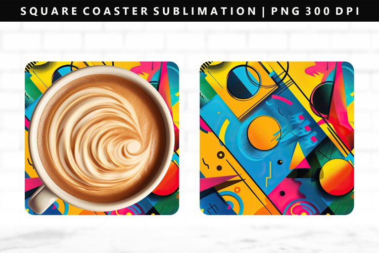 Retro Pop Art Square Coaster Design | Square (5217115)