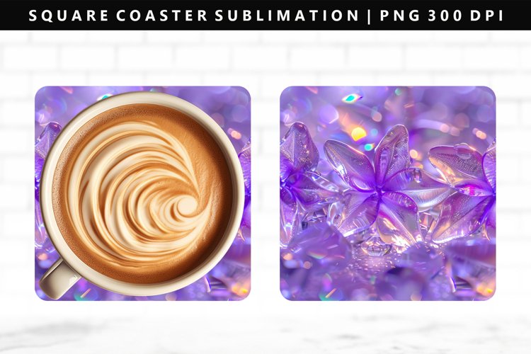 Flower Square Coaster Design | Square Coaster PNG (5168839)