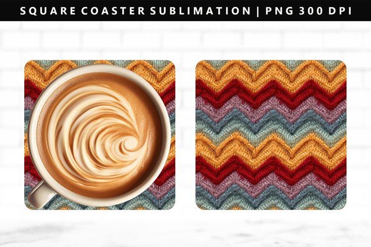 Knitted Square Coaster Design | Square Coaster PNG (2945899)