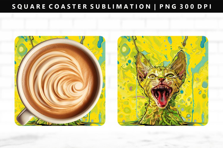 Colored Cats Square Coaster Design | Square (4601666)