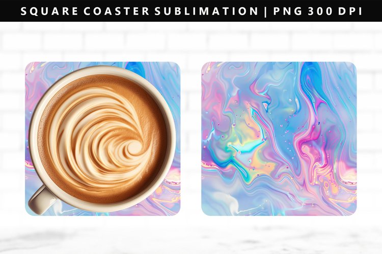 Iridescent Square Coaster Design | Square Coaster (5192009)