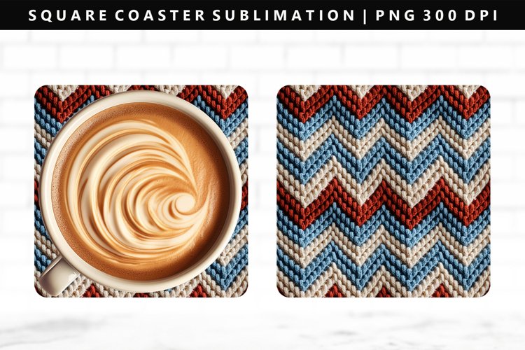 Knitted Square Coaster Design | Square Coaster PNG (2945907)