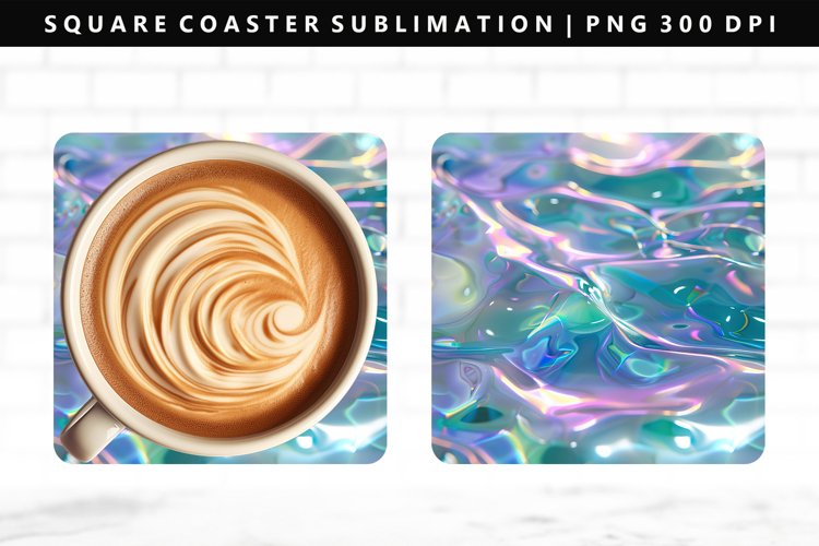 Iridescent Square Coaster Design | Square Coaster (5192019)