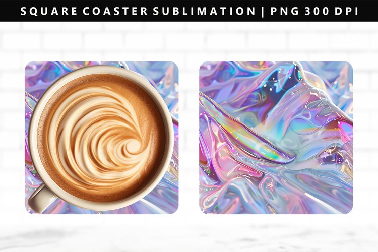 Iridescent Square Coaster Design | Square Coaster (5192023)
