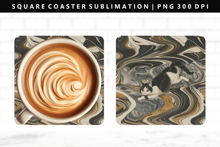 Colored Cats Square Coaster Design | Square (4601700)