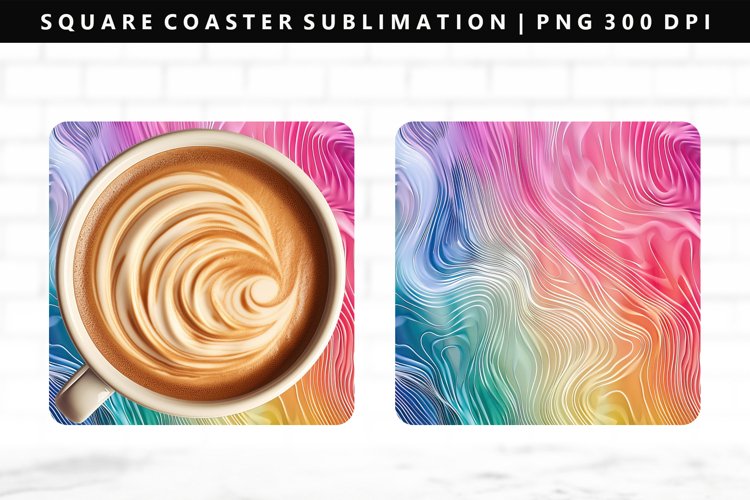 Iridescent Square Coaster Design | Square Coaster (5192046)