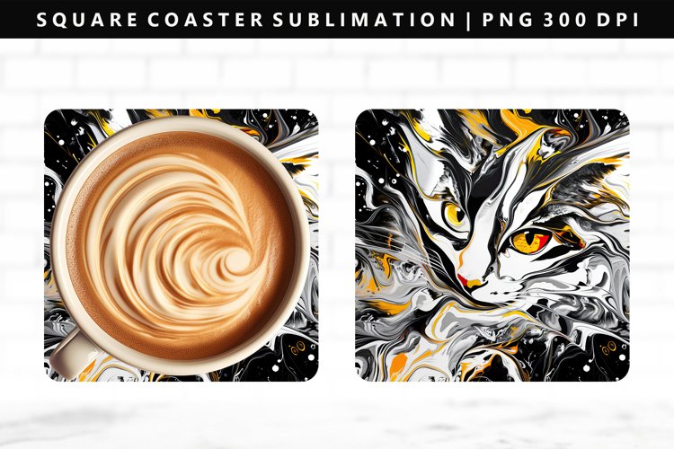 Colored Cats Square Coaster Design | Square (4601714)