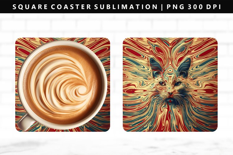 Colored Cats Square Coaster Design | Square (4601724)