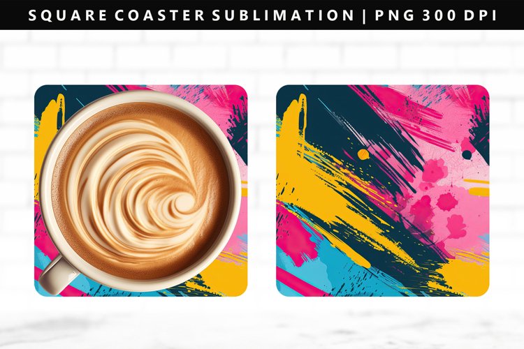 Retro Pop Art Square Coaster Design | Square (5217169)