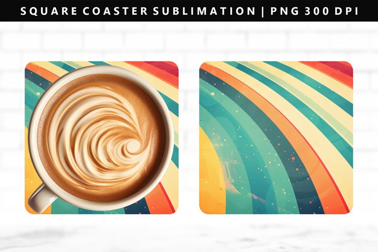 Retro Pop Art Square Coaster Design | Square (5217175)