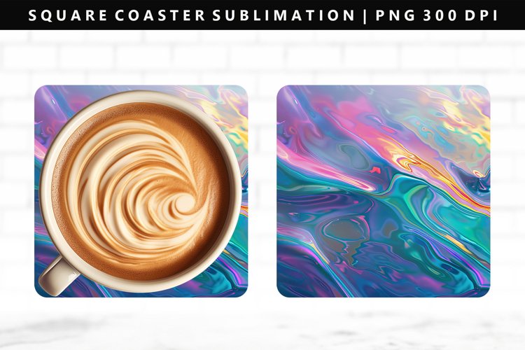 Iridescent Square Coaster Design | Square Coaster (5192088)