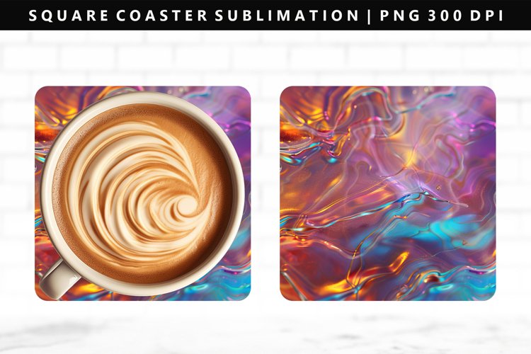 Iridescent Square Coaster Design | Square Coaster (5192091)