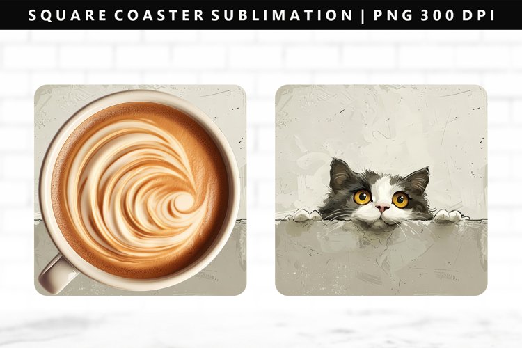 Colored Cats Square Coaster Design | Square (4901722)