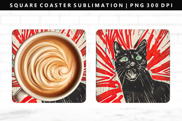 Colored Cats Square Coaster Design | Square (5266571)