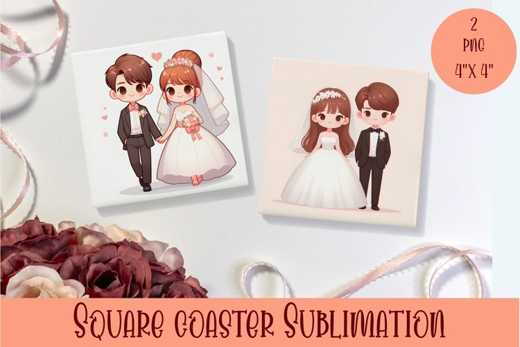 Watercolor Love Coaster Sublimation Square coaster (3291066)