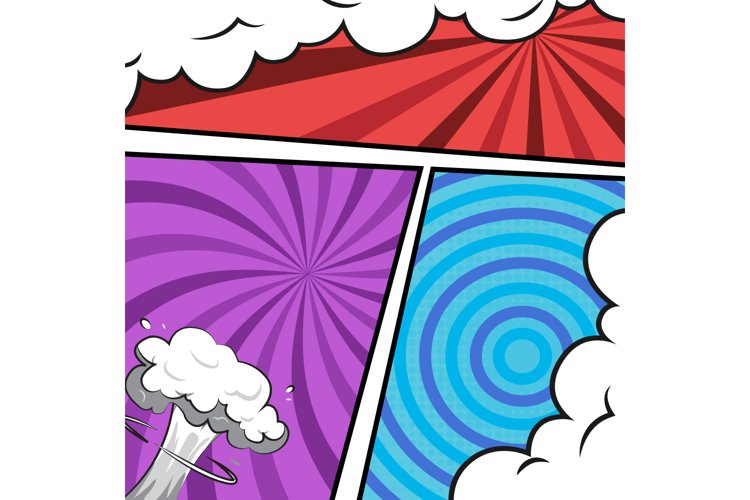 Square comic colorful frame cartoon background (5130159)