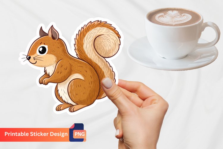 Squirrel Sticker, Nature Sticker, Squirrel Decal, Forest Art