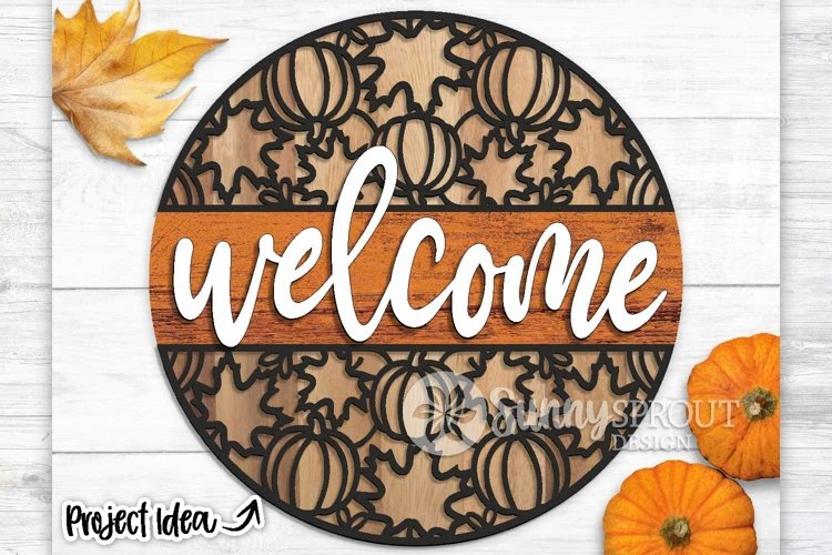 Fall Welcome Door Sign - Autumn SVG Laser Cut File
