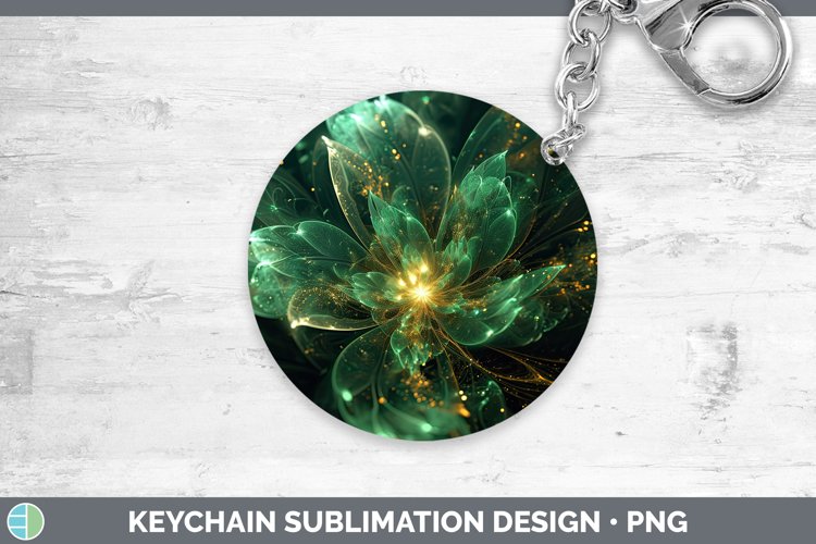 St Patricks Glow Flowers Keychain Sublimation Keyring Design