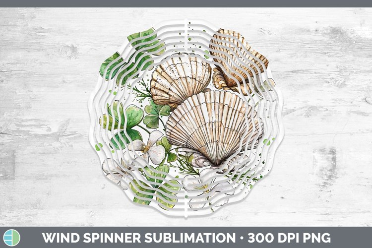St Patricks Splash Seashell Wind Spinner Sublimation Spinner