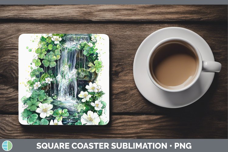 St Patricks Splash Waterfall Square Coaster Sublimation Coas