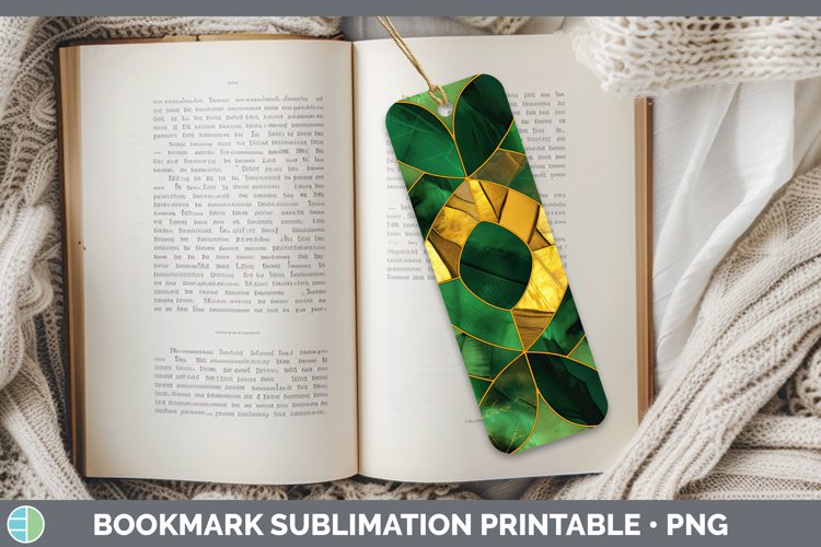 St Patricks Stained Glass Bookmark Sublimation Printable Des