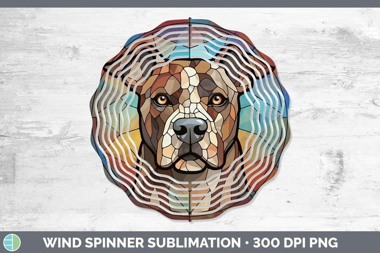 Stained Glass American Staffordshire Wind Spinner Sublimatio