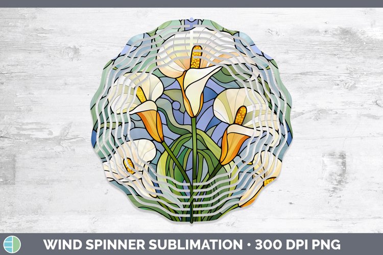 Stained Glass Calla Lily Wind Spinner Sublimation Spinner De