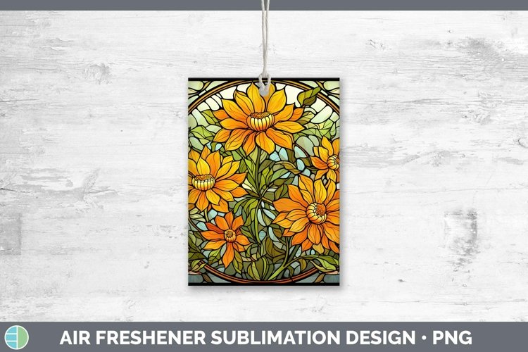Stained Glass Flowers Calendula Air Freshener Sublimation Ca