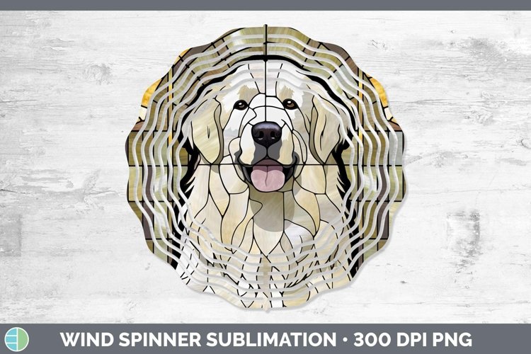 Stained Glass Great Pyrenees Wind Spinner Sublimation Spinne