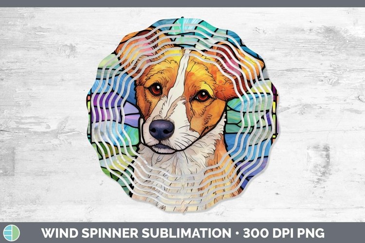 Stained Glass Jack Russell Terrier Wind Spinner Sublimation