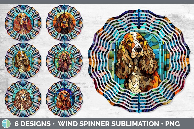 Stained Glass Spaniel Dog Wind Spinner | Sublimation Spinne