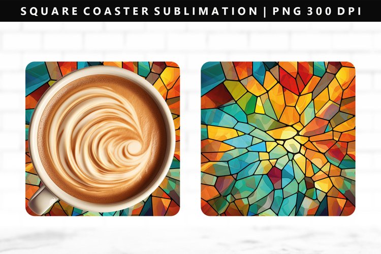 Stained Glass Square Coaster Design | Square (2880738)