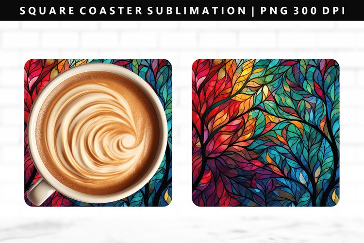 Stained Glass Square Coaster Design | Square (2880585)